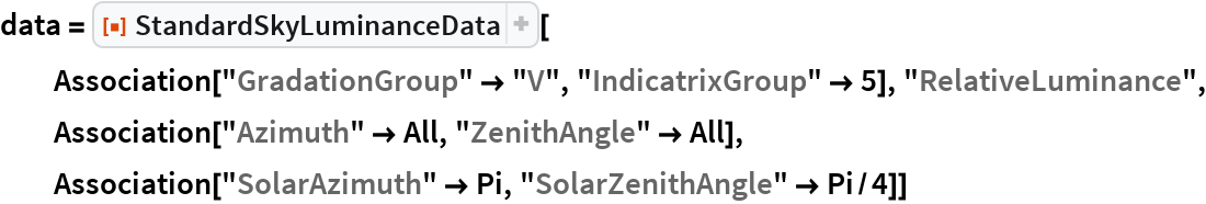 StandardSkyLuminanceData | Wolfram Function Repository