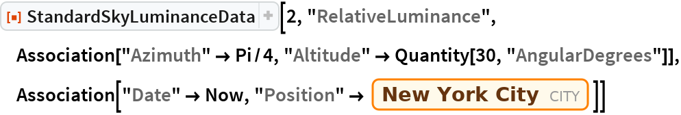 StandardSkyLuminanceData | Wolfram Function Repository