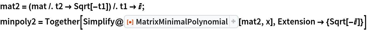 MatrixMinimalPolynomial | Wolfram Function Repository