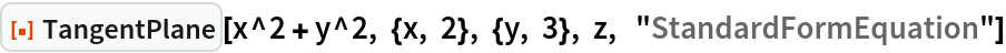 TangentPlane | Wolfram Function Repository