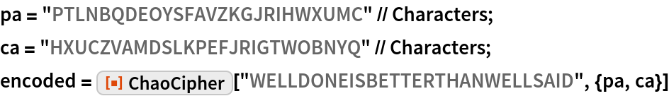 ChaoCipher | Wolfram Function Repository
