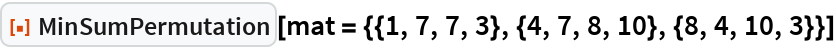 MinSumPermutation | Wolfram Function Repository
