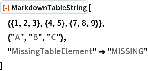 MarkdownTableString | Wolfram Function Repository