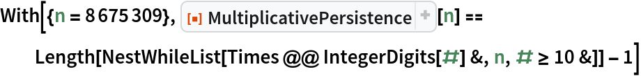 MultiplicativePersistence | Wolfram Function Repository