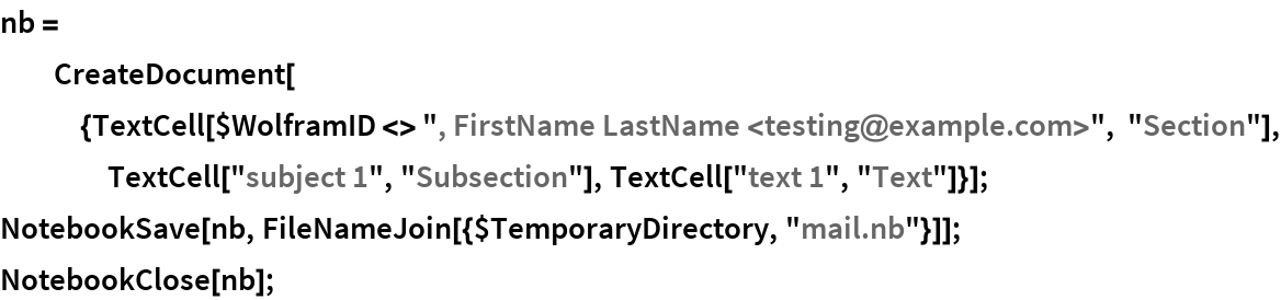 SendMailFromNotebook | Wolfram Function Repository