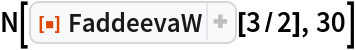 FaddeevaW | Wolfram Function Repository
