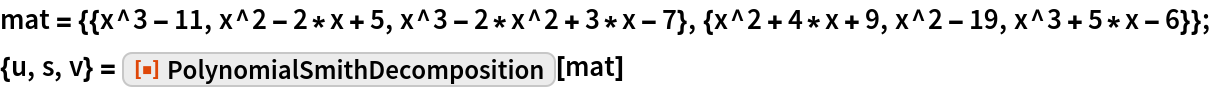 PolynomialSmithDecomposition | Wolfram Function Repository