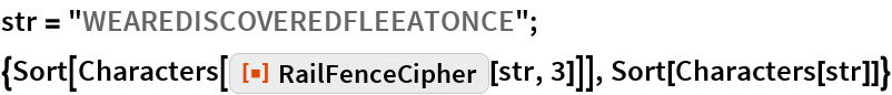 RailFenceCipher | Wolfram Function Repository