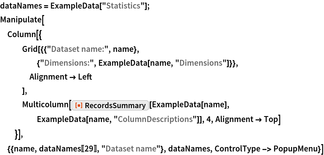 RecordsSummary | Wolfram Function Repository